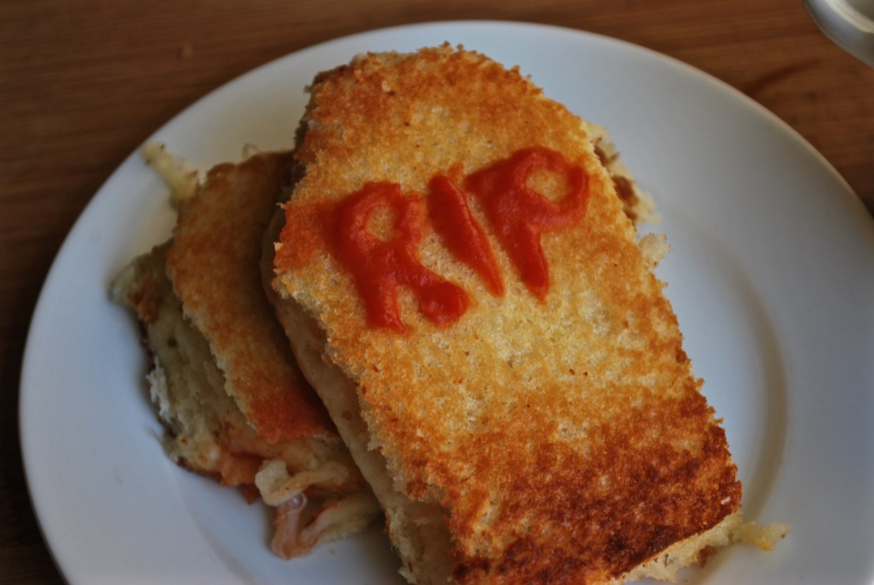Halloween Recipe: Tombstone Grilled Cheese Sandwiches with Bloody ...